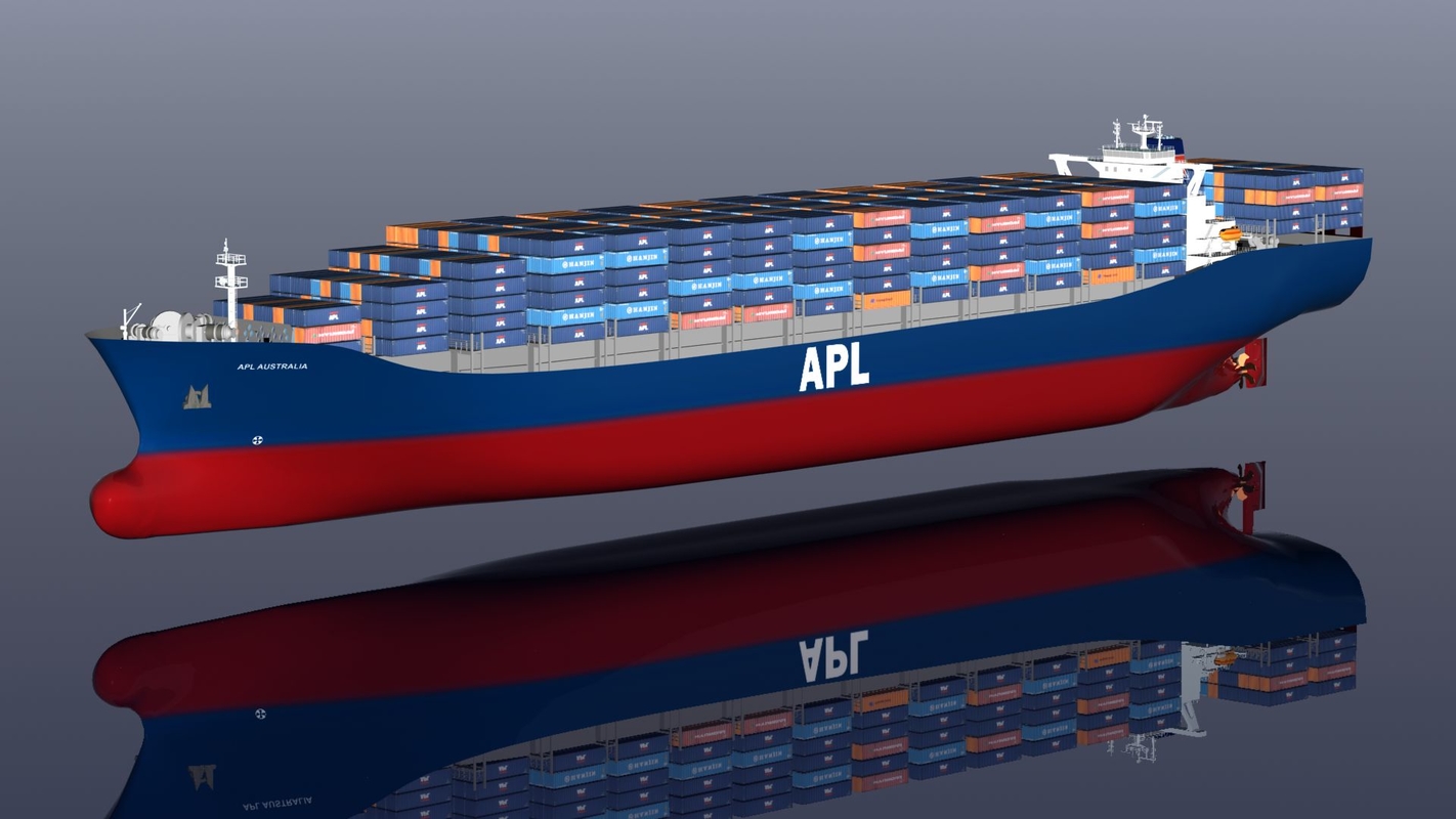 3d container vessels fleet model
