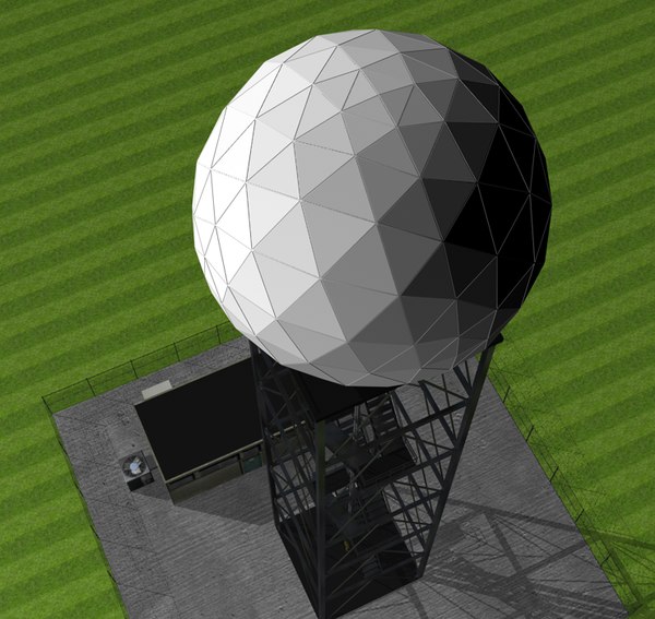 3d weather doppler radar tower model