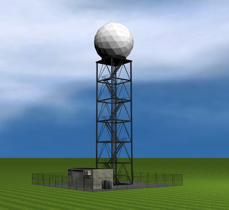 3d weather doppler radar tower model