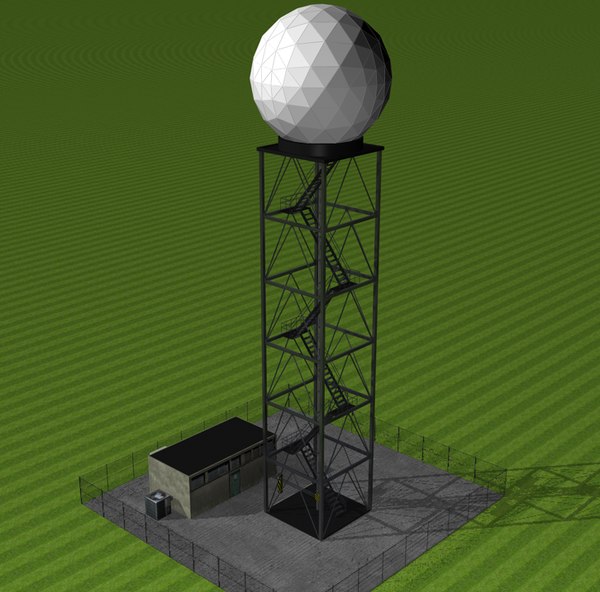 3d weather doppler radar tower model