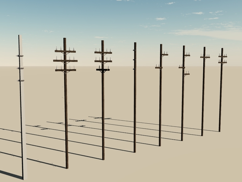 power utility poles 3d 3ds