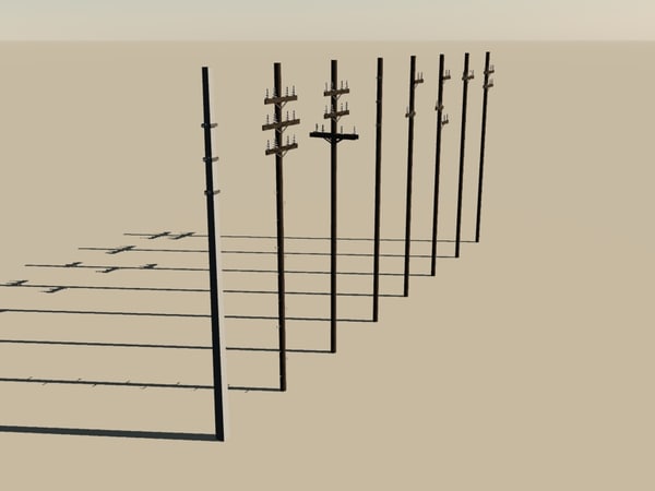 power utility poles 3d 3ds