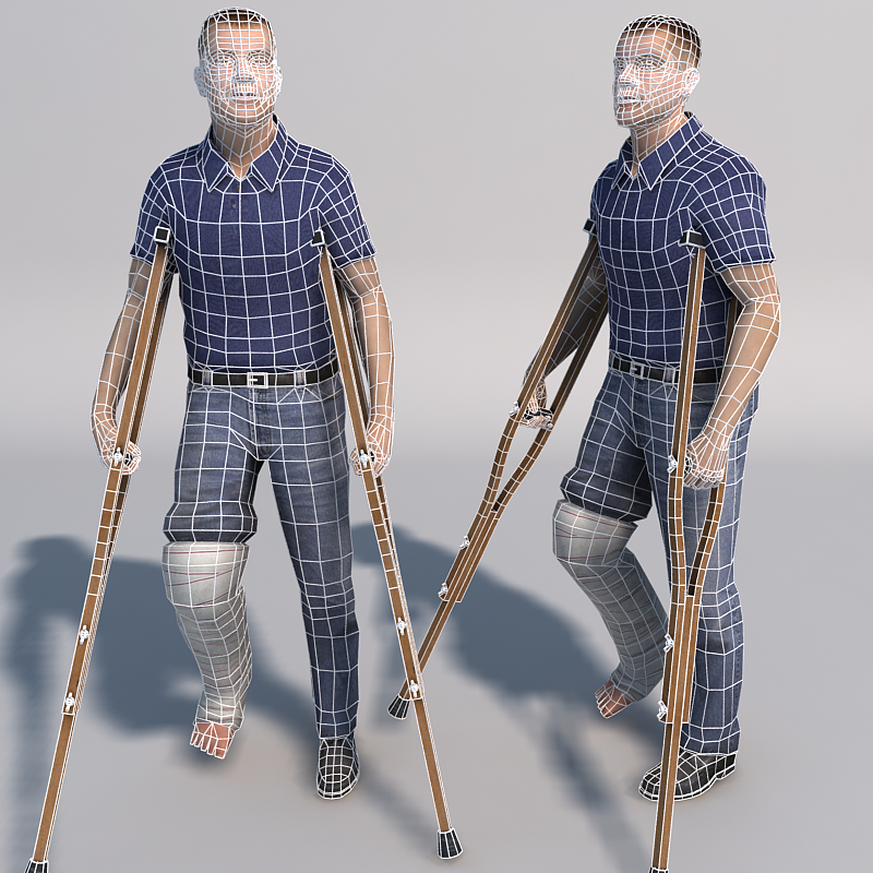 3d model injured man