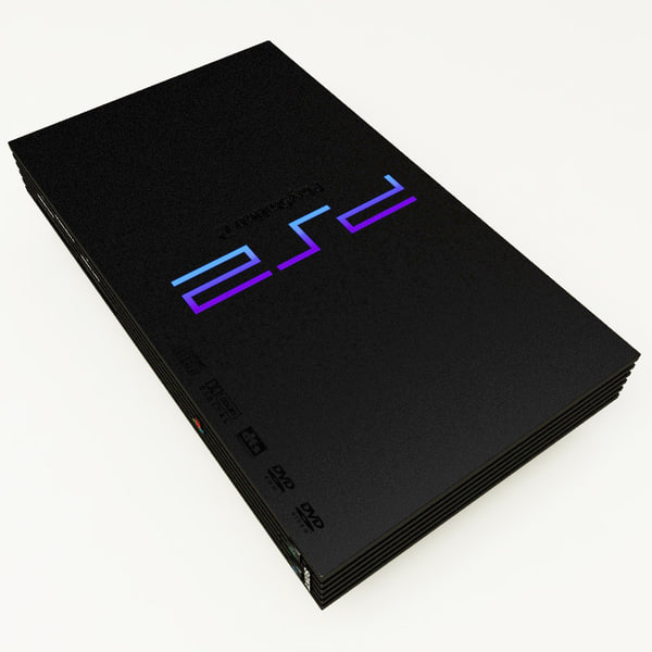 3d sony playstation 2 console model