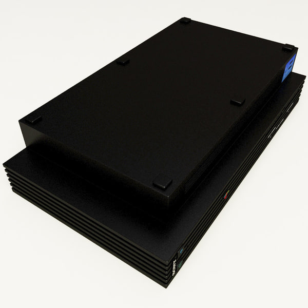 3d sony playstation 2 console model