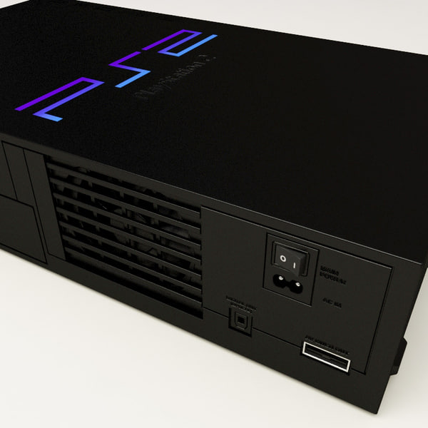 3d sony playstation 2 console model