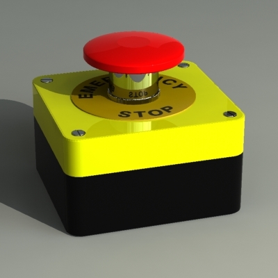 3d model emergency button