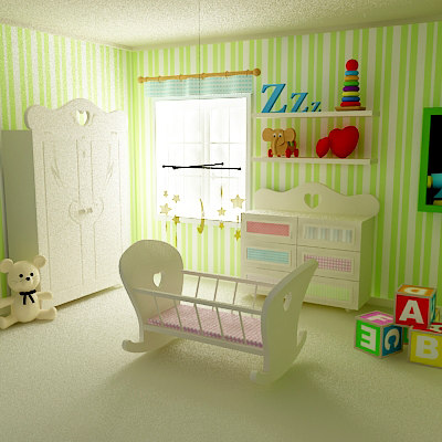 baby room babyroom 3d model