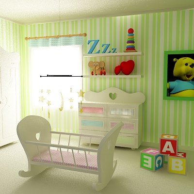 baby room babyroom 3d model