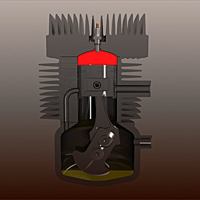 3d model 2 stroke car engine