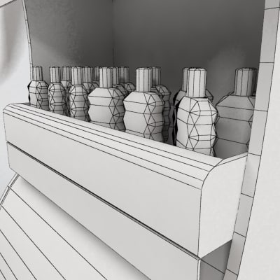 3d model cosmetics display case