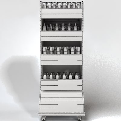 3d model cosmetics display case