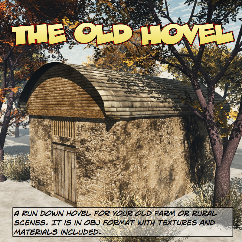 hovel farm rural 3d obj