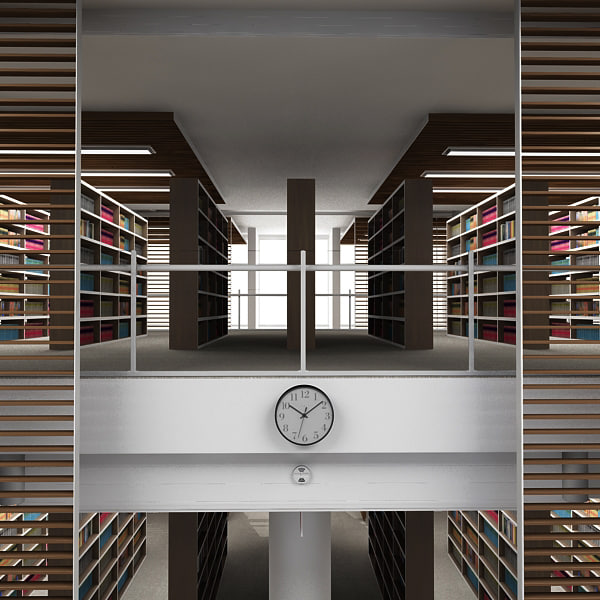 library version 3d model