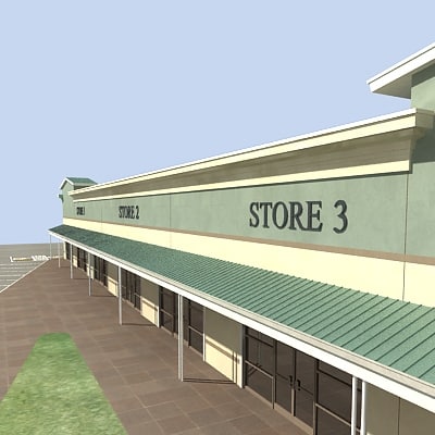 3ds max small retail building