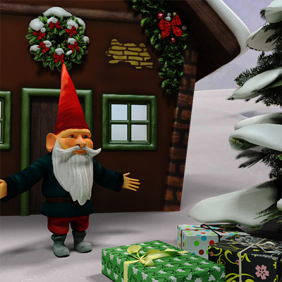 3d model home santa claus