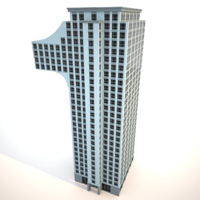 building shape number 1 3d model