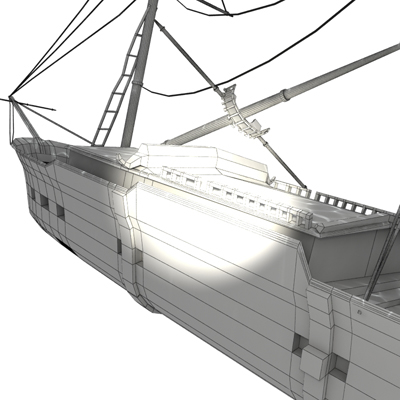 sunken ship 3d model