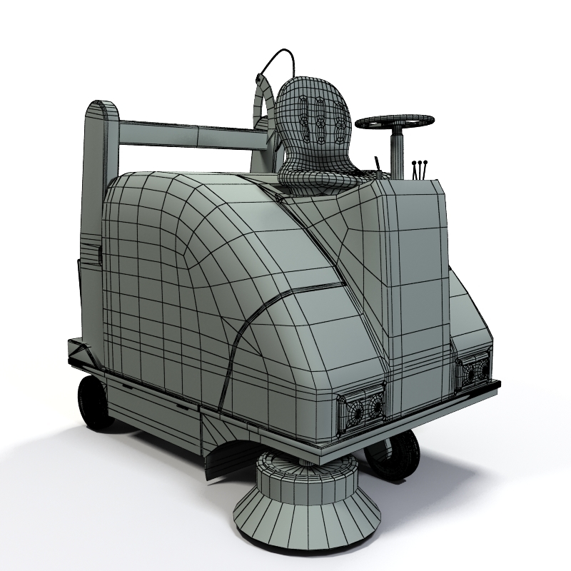 3d max street sweeper
