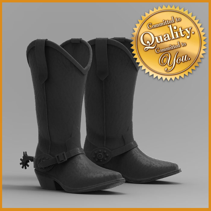 3d cowboy boot model