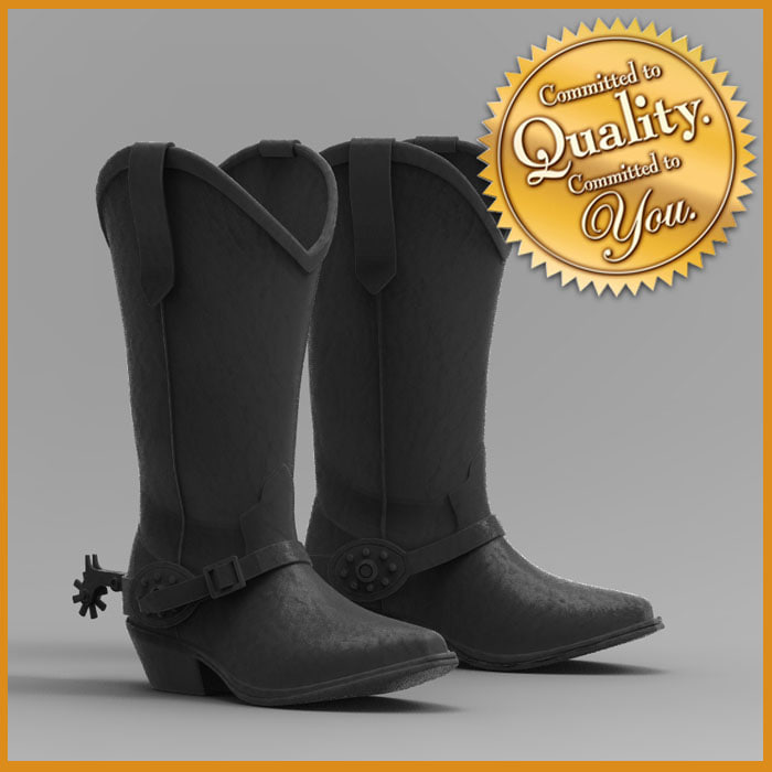 3d cowboy boot model