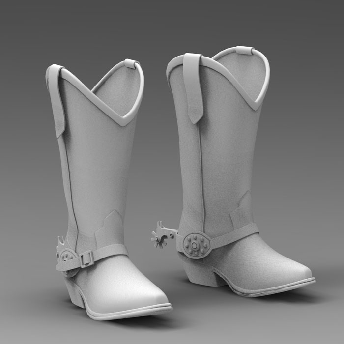 3d cowboy boot model
