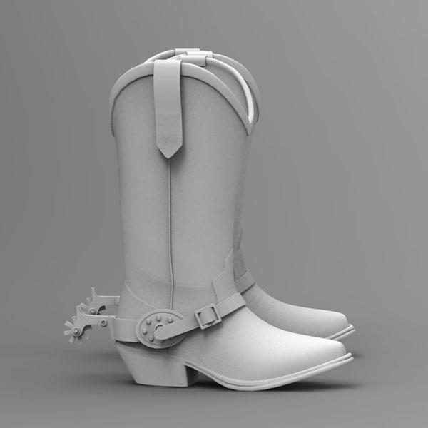 3d cowboy boot model