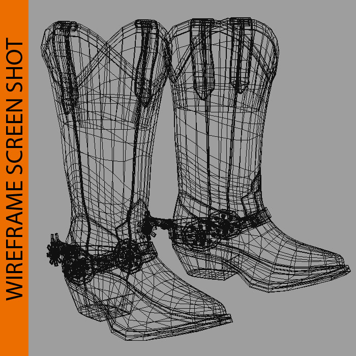 3d cowboy boot model
