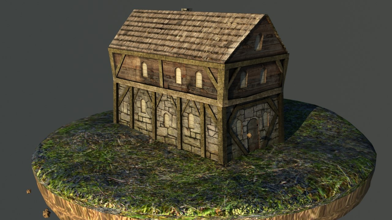 3d medieval house model
