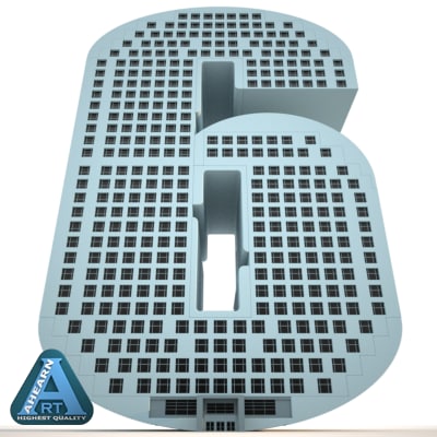 3d building shape number 6