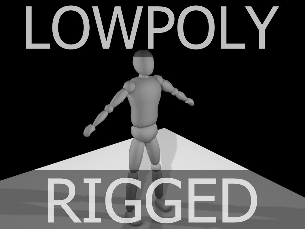 3d model simple low-poly dummy character