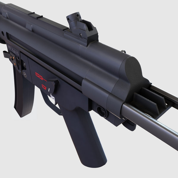 realistic submachine gun a3 obj