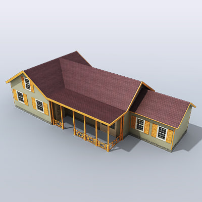 small town house building 3d model