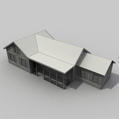 small town house building 3d model