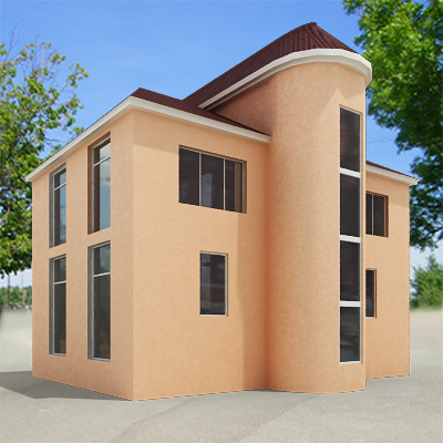 small town house building 3d model
