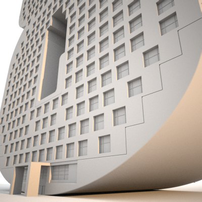 3d model building shape number 8