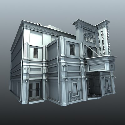 movie theater main 3d model