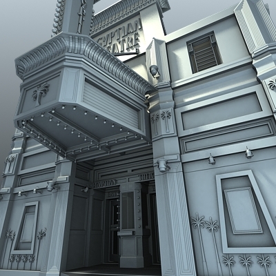 movie theater main 3d model