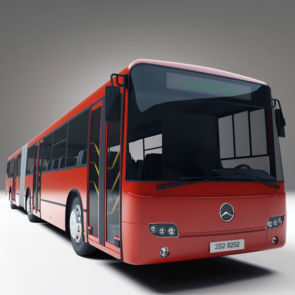 articulated bus mercedes benz 3d model
