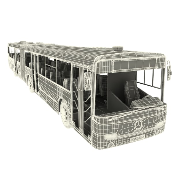 articulated bus mercedes benz 3d model