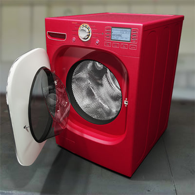 3d 3ds red washing machine