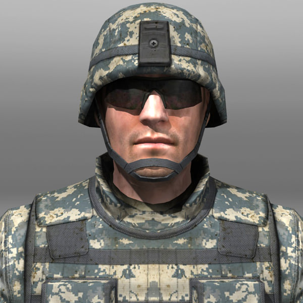3d human military soldier model