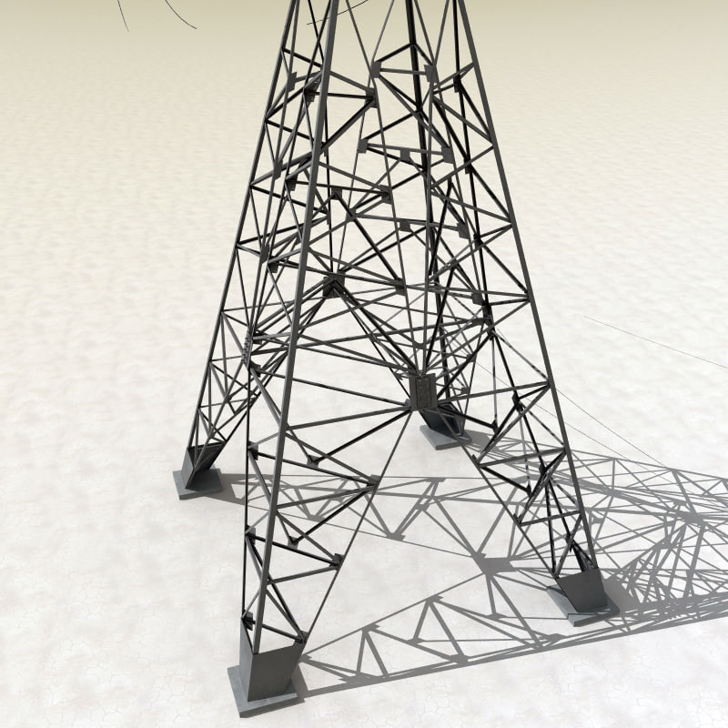 power line 3d obj