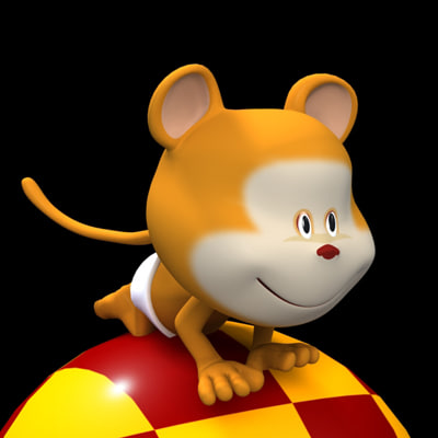 monkey baby character 3d model