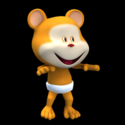 monkey baby character 3d model