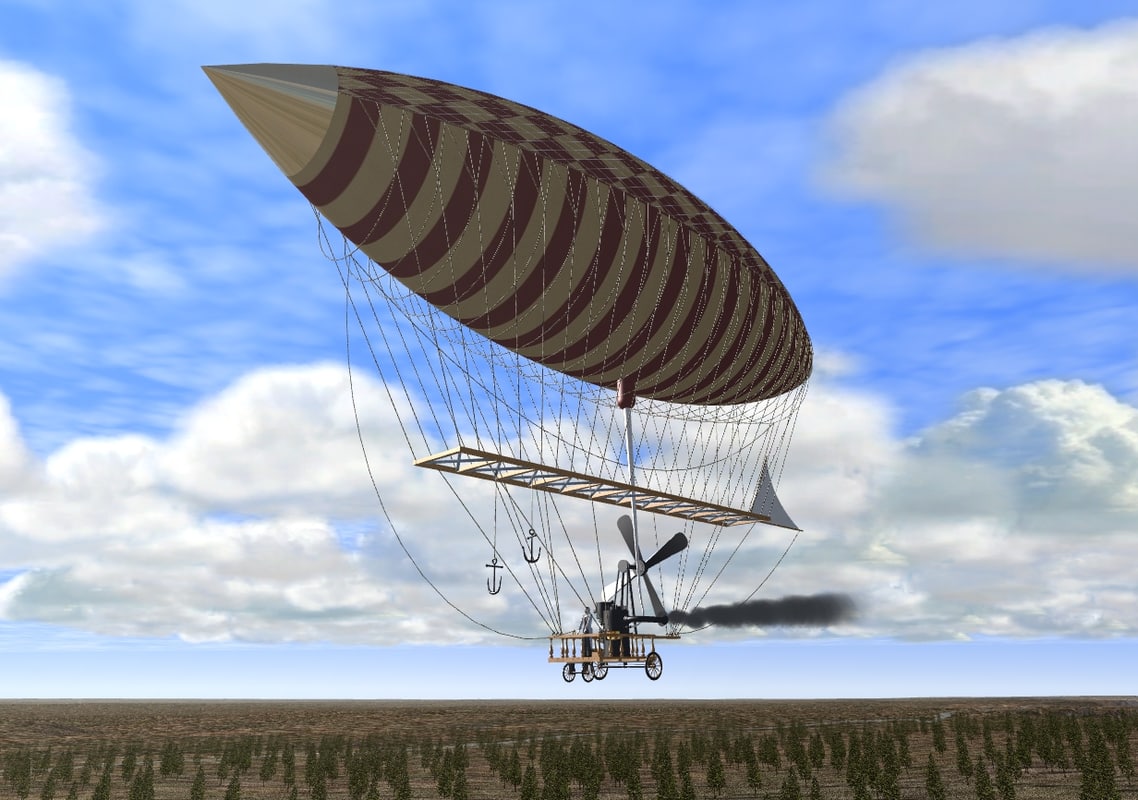 airship balloon dirigible 3d model