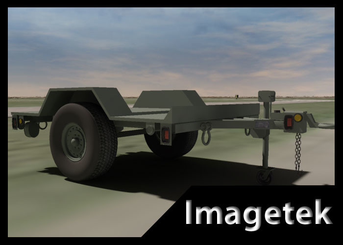 military hmmwv towable trailer 3d model