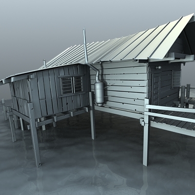 cajun house swamphouse 3d model