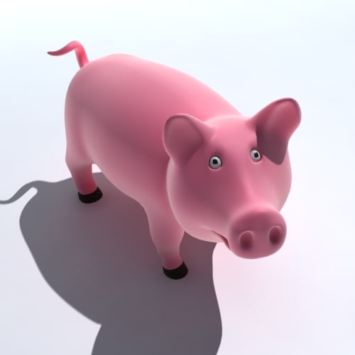 3d model cartoon pig