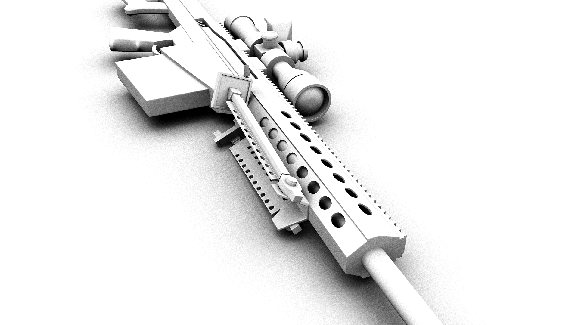 3d barrett m107 sniper rifle